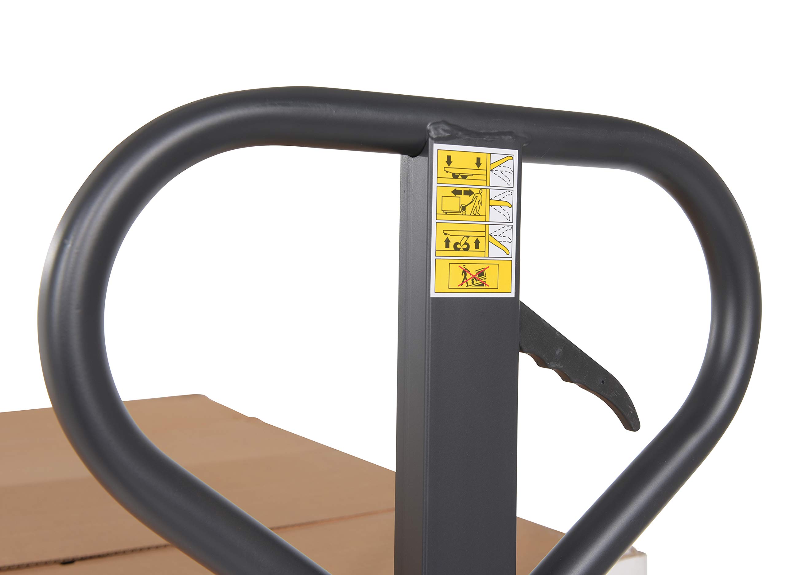 Vestil PM5-2748-Y Yellow Standard Pallet Truck, 5500 lbs Capacity, 48" Length x 27" Width Fork