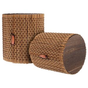 bamboomn granulated bamboo charcoal odor absorber bag in decorative 4" brown cylinder, 4 sets