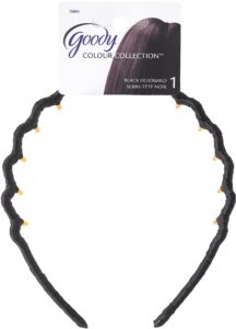 goody colour collection ribbon wrapped headband, black (pack of 3)