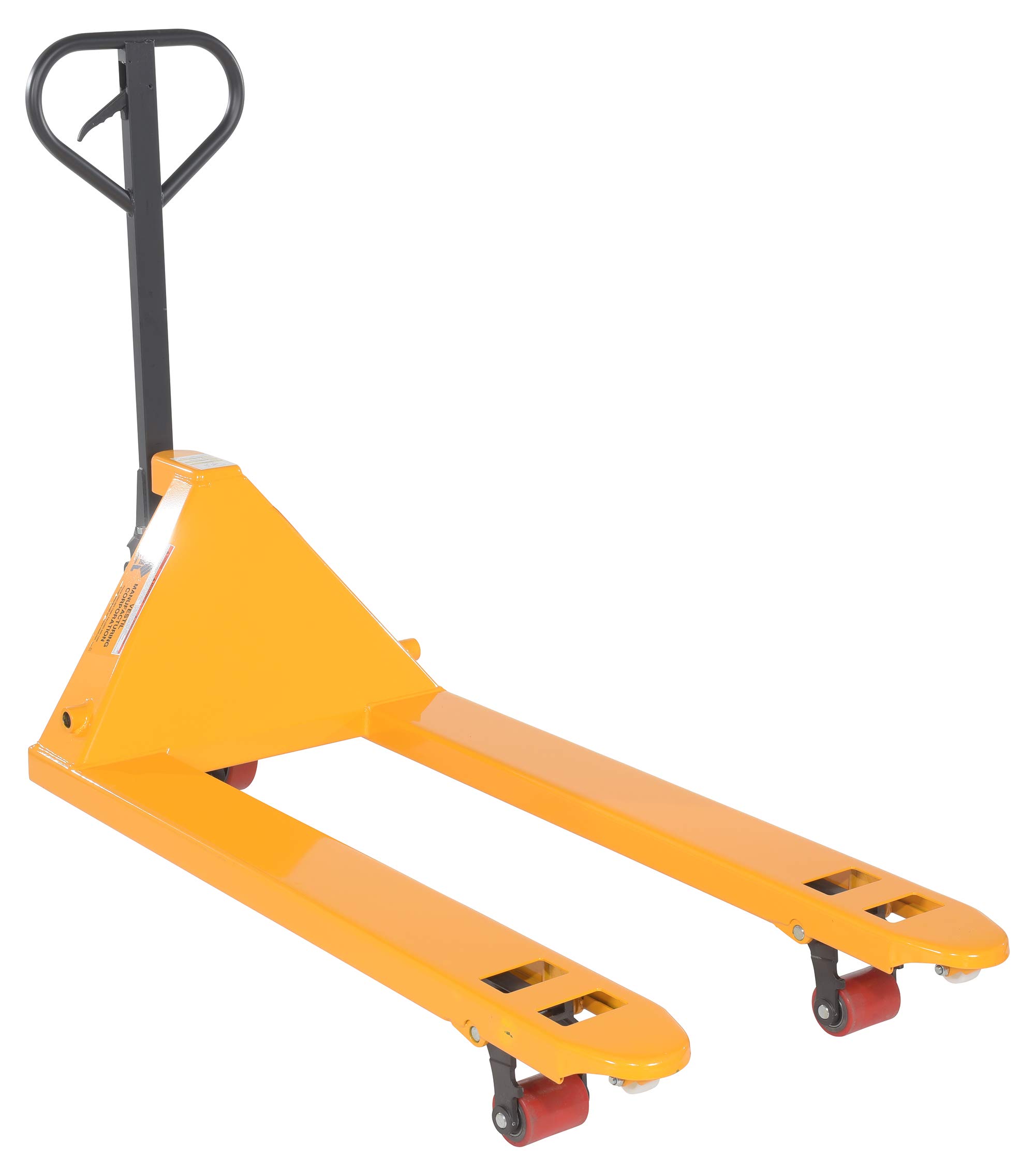 Vestil PM5-2748-Y Yellow Standard Pallet Truck, 5500 lbs Capacity, 48" Length x 27" Width Fork