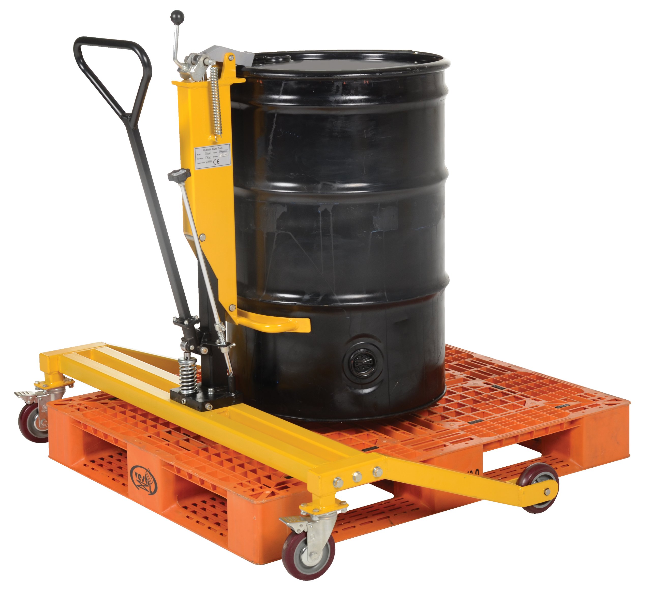 Vestil PSDT Pallet Straddling Drum Truck, 550 lbs Capacity, 41-5/16" Width, 47" Height, 32" Depth