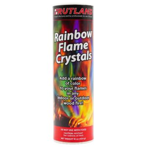 rutland rainbow flame crystals, magical multi-colored fire, 1 lb. canister