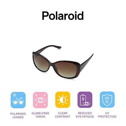 Polaroid Sunglasses Women's P8317/S Polarized Butterfly Sunglasses, Havana, 58 mm