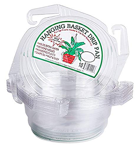 Curtis Wagner 10" Clear Hanging Basket Drip Pan Saucer (10-Pack)