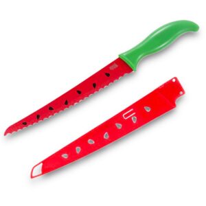 good cook watermelon knife, stainless steel -- deluxe watermelon cutter slicer with sheath (kitchen decor, party supplies)