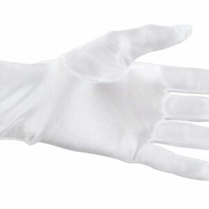 ZAZA BRIDAL Shiny Stretch Satin Dress Gloves Wrist Length 2BL-White