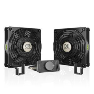 ac infinity axial s1225d, dual 120mm muffin fan with speed controller, ul-certified for doorway, room to room, wood stove, fireplace, circulation projects