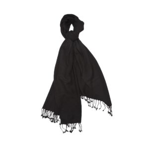 Cashmere Boutique 100% Pure Cashmere Shawl - Soft, Luxury Lightweight, Perfect for Daily Wear or Any Occasion, Long Winter Warm Shawl for Women - Black, 36" x 80"