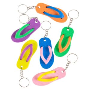 rhode island novelty 2.5 inch flip-flop keychains, 12 per order assorted colors