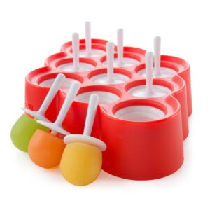 zoku - mini pop molds, 9 miniature popsicle molds with sticks and drip guards, easy-release bpa-free silicone