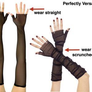 ToBeInStyle Women's Mesh Fingerless Gloves - One Size - Black