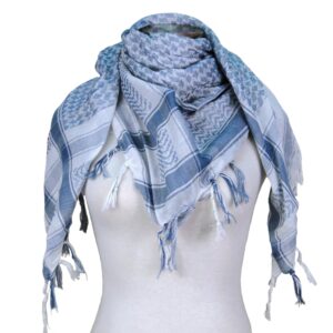 Tapp Collections Premium Shemagh Head Neck Scarf - White/Blue