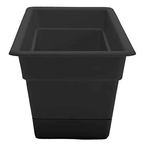 Bloem Dura Cotta Window Box Planter: 24" - Black - with Tray, Weatherproof Resin Box, Removable Tray for Indoor & Outdoor Use, Gardening, 3 Gallon Capacity