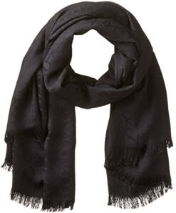 calvin klein women's pashmina scarf, black, one size