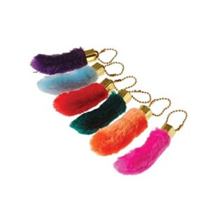 u.s. toy assorted color faux fake lucky rabbit's foot key chains key rings