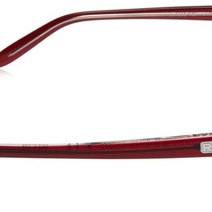 Ralph by Ralph Lauren Women's RA7039 Square Prescription Eyewear Frames, Shiny Transparent Red/Demo Lens, 53 mm