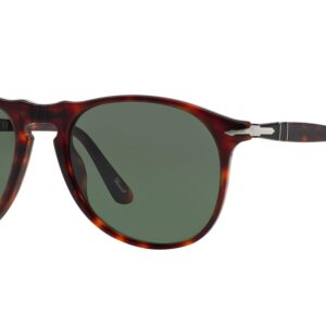 Persol PO9649S Aviator Sunglasses, Havana/Green, 55 mm