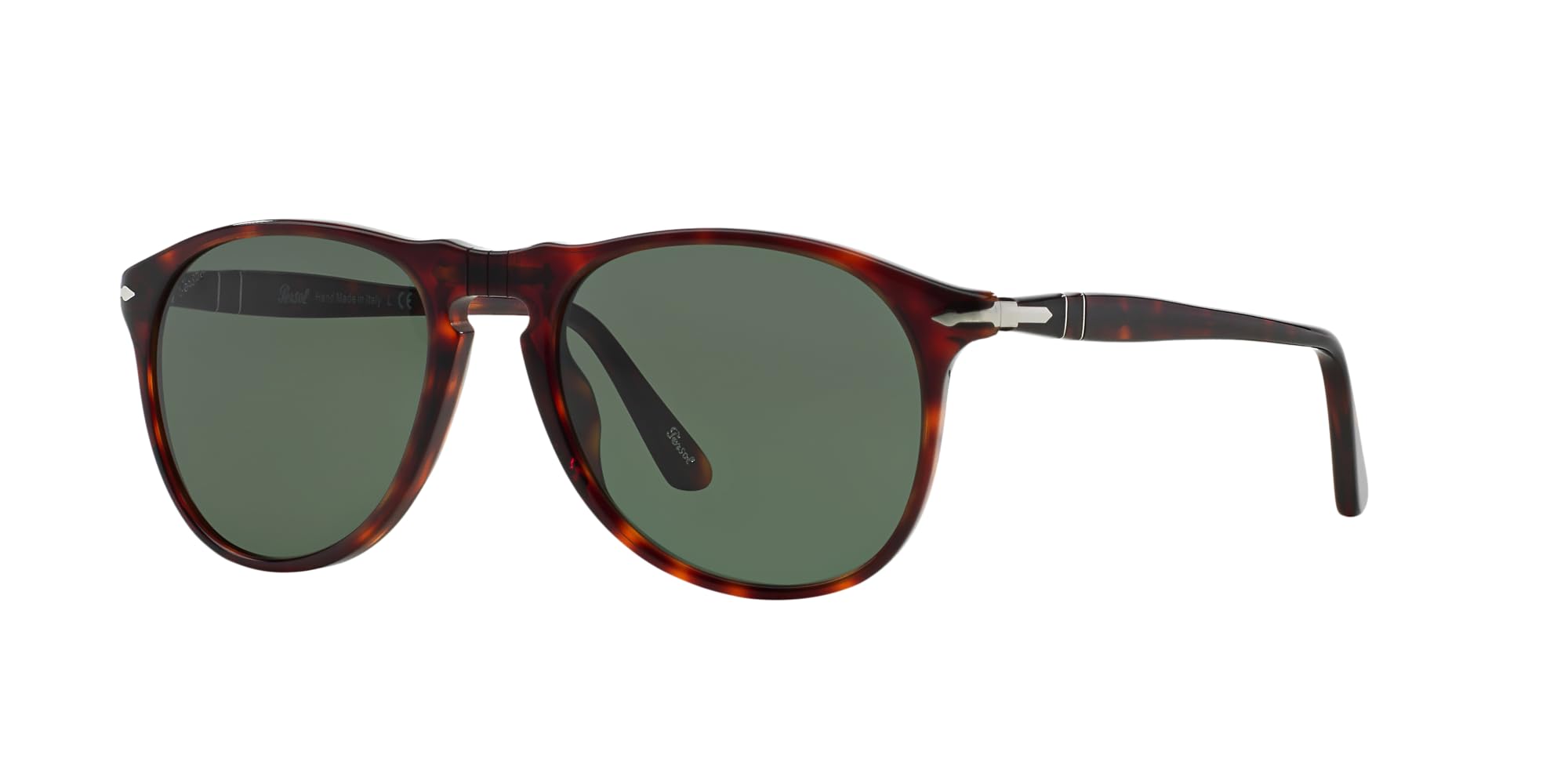 Persol PO9649S Aviator Sunglasses, Havana/Green, 55 mm