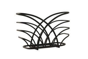 spectrum flower napkin holder (black) - dispenser & décor for kitchen, dining room, outdoor, & bar tabletop storage