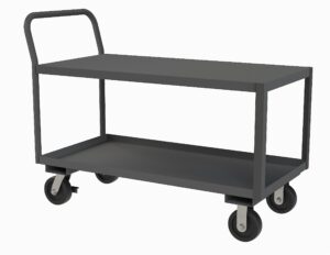 durham 14 gauge steel low deck service cart, ldo-2448-2-2k-95, 2 shelves, 2000 lbs capacity, overall dim: wxdxh (in.) 24-1/4 x 51 x 38-3/4