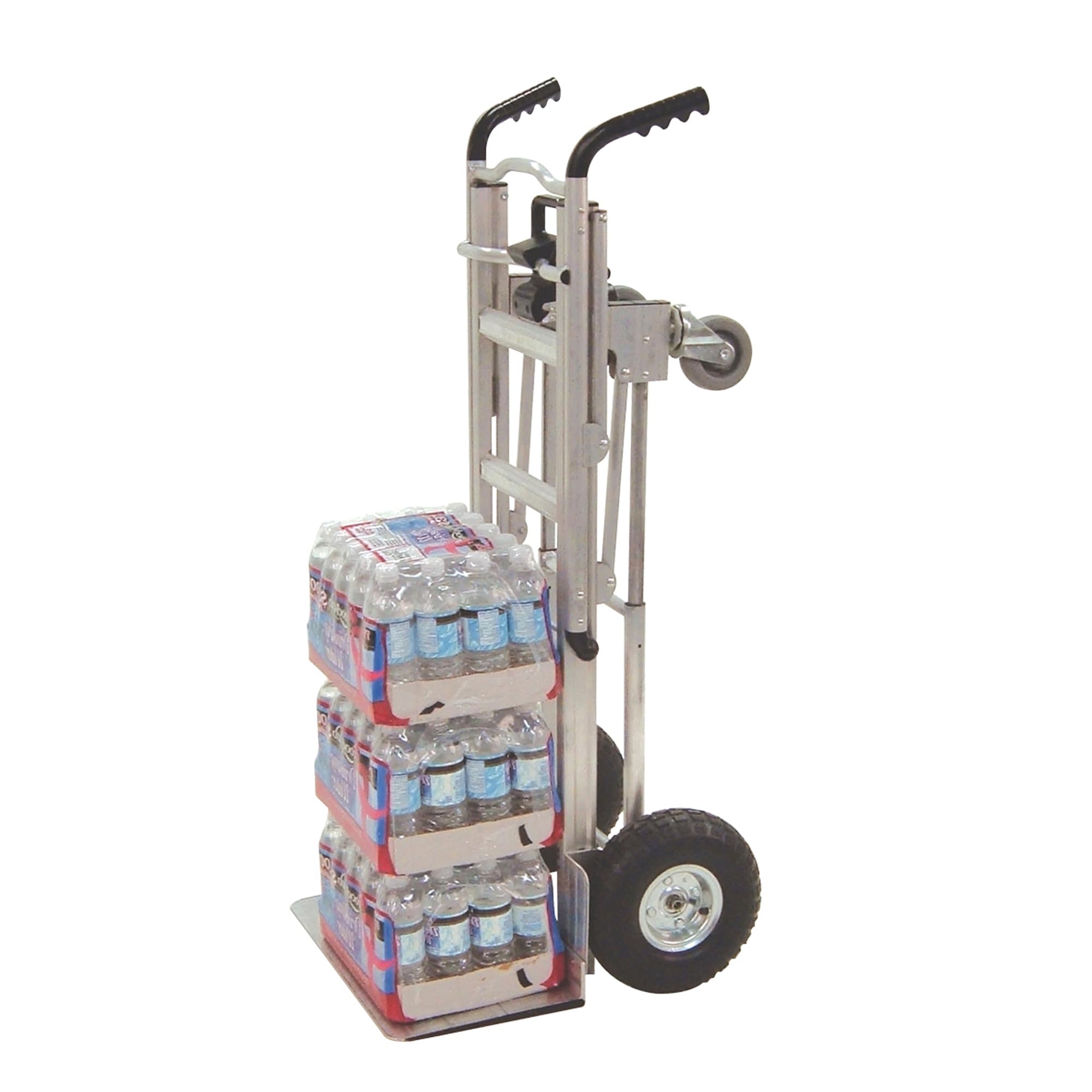 COSCO 3-in-1 Assist Series Aluminum Hand Truck/Cart with Flat Free Wheels, 800 lb/1000 lb Capacity, Silver