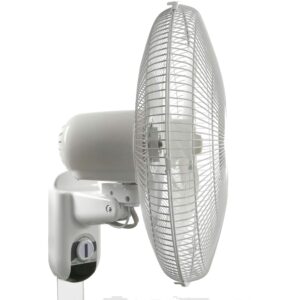 Hurricane Wall-Mount Fan, Quiet 90-Degree Oscillating Fan with 3 Speeds, 16" Classic