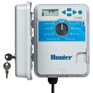 hunter sprinkler xc600 x-core 6-station outdoor irrigation controller, small, gray