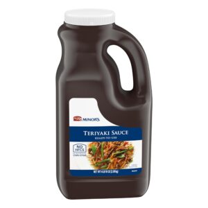 minor's vegan teriyaki sauce, perfect as a stir fry, bbq sauce or marinade, 4 lb 9.6 oz jug