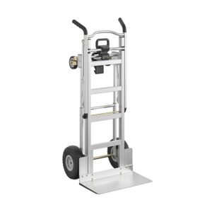 cosco 3-in-1 assist series aluminum hand truck/cart with flat free wheels, 800 lb/1000 lb capacity, silver