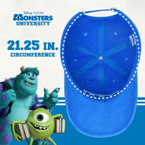 Disney Pixar Monsters Inc Monsters University Baseball Cap, Adjustable Hook and Loop Baseball Hat, Navy Blue