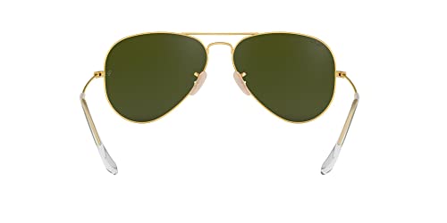 Ray-Ban RB3025 Classic Aviator Sunglasses, Matte Gold/Green Mirrored Fuchsia, 58 mm