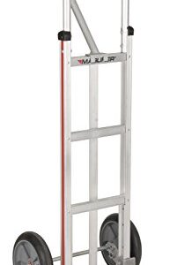 Magliner HMK25AAAB Aluminum Hand Truck, Straight Frame with Vertical Strap, Vertical Loop Handle, 14" x 7-1/2" Aluminum Diecast Nose Plate, 500 lb Capacity, Silver