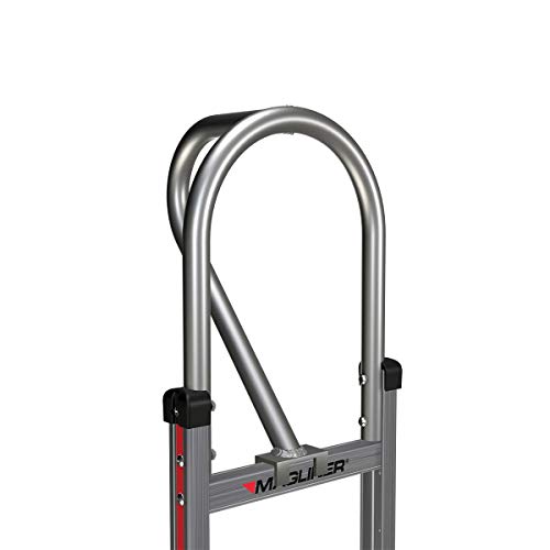 Magliner HMK25AAAB Aluminum Hand Truck, Straight Frame with Vertical Strap, Vertical Loop Handle, 14" x 7-1/2" Aluminum Diecast Nose Plate, 500 lb Capacity, Silver