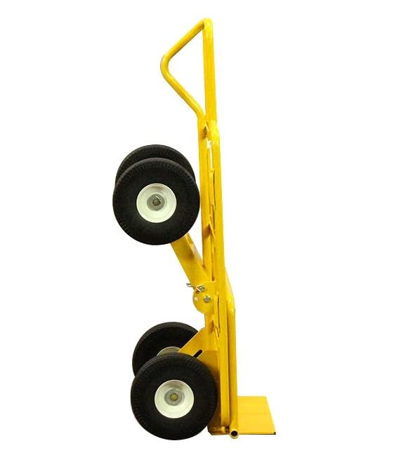 Multi-Mover Heavy Duty Solid Steel Commercial Grade Hand Truck with Adjustable Never Flat Tires and 4 Positions, 750-Pound Weight Capacity