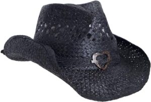 vamuss black cowboy hat for women with heart