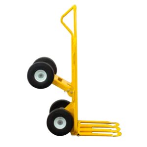 Multi-Mover Heavy Duty Solid Steel Commercial Grade Hand Truck with Adjustable Never Flat Tires and 4 Positions, 750-Pound Weight Capacity