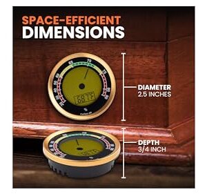 Oasis Digital/Analog Look Hygrometer and Humidity Sensor - High Precision Temperature and Humidity Monitor with Reliable Accuracy, Ideal for Care and Maintenance of Various Storage Environments