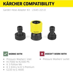 Kärcher Garden Hose Adapter Kit for Electric and Gas Pressure Washers, Quick Connect Fitting, Water Flow Regulating