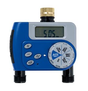 orbit 27133 2-outlet hose watering timer (2 outlet brass) - dual outlet timer for efficient garden irrigation