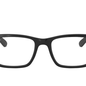 Ray-Ban RX7025 Square Prescription Eyeglass Frames, Black/Demo Lens, 53 mm