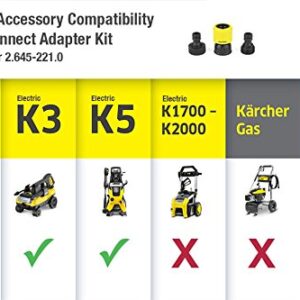 Kärcher Garden Hose Adapter Kit for Electric and Gas Pressure Washers, Quick Connect Fitting, Water Flow Regulating