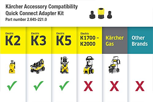 Kärcher Garden Hose Adapter Kit for Electric and Gas Pressure Washers, Quick Connect Fitting, Water Flow Regulating