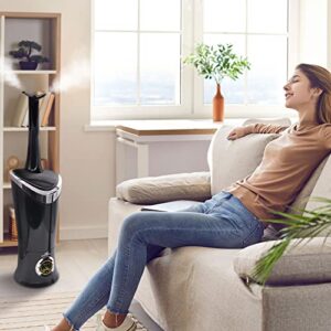 Air Innovations Humidifier Large Capacity 1.7 Gal (6.4L) Whisper-Quiet Cool Mist Ultrasonic for Rooms up to 600 SqFt Baby Bedroom BPA Free Lasts Up to 96hs Remote Control Digital Display Aroma Tray