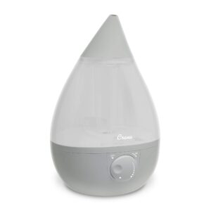 crane ultrasonic cool mist humidifier for bedroom, baby nursery, kids room, plants, or office, large 1 gallon tank, filter optional, grey