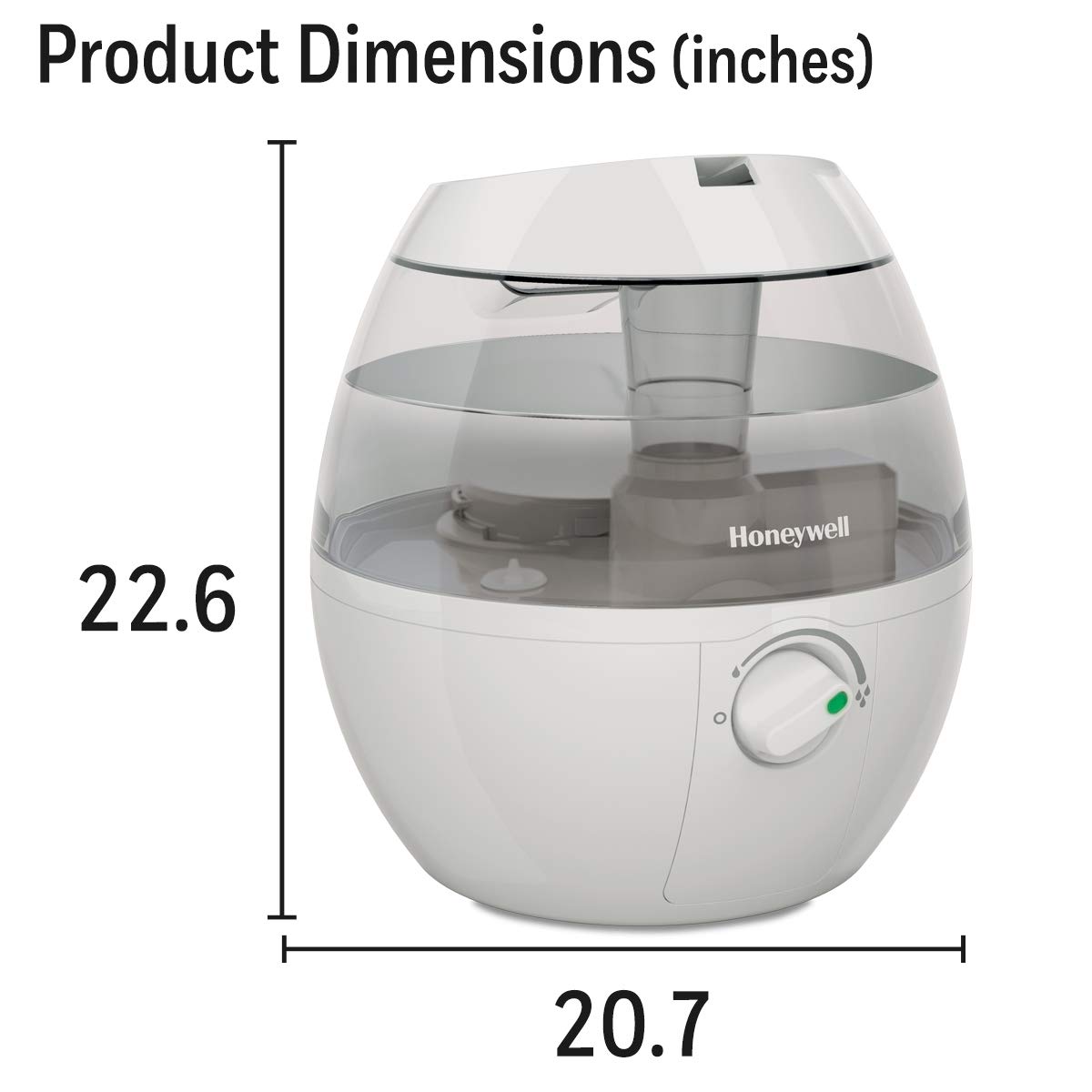 Honeywell HUL520W MistMate Ultrasonic Cool Mist Humidifier, White – Cool Mist Humidifier for Bedroom, Home or Office