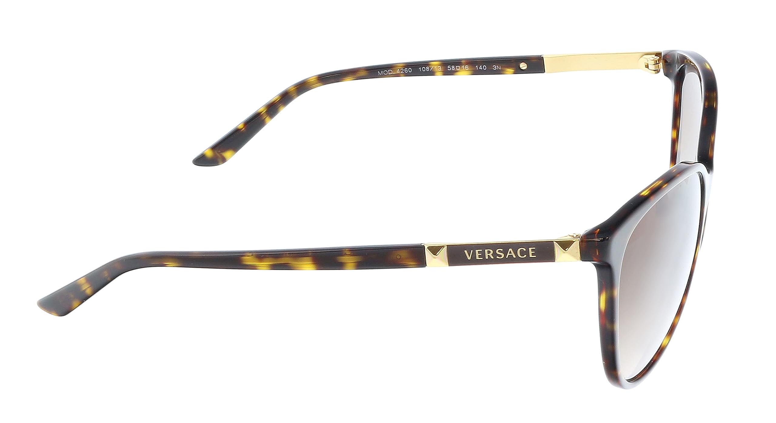 Versace VE 4260 108/13 Havana Plastic Cat Eye Sunglasses Brown Gradient Lens