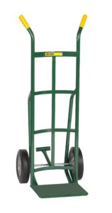 little giant tf-220-10 reinforced nose plate hand truck with dual handle, 800 lb capacity, 12", green