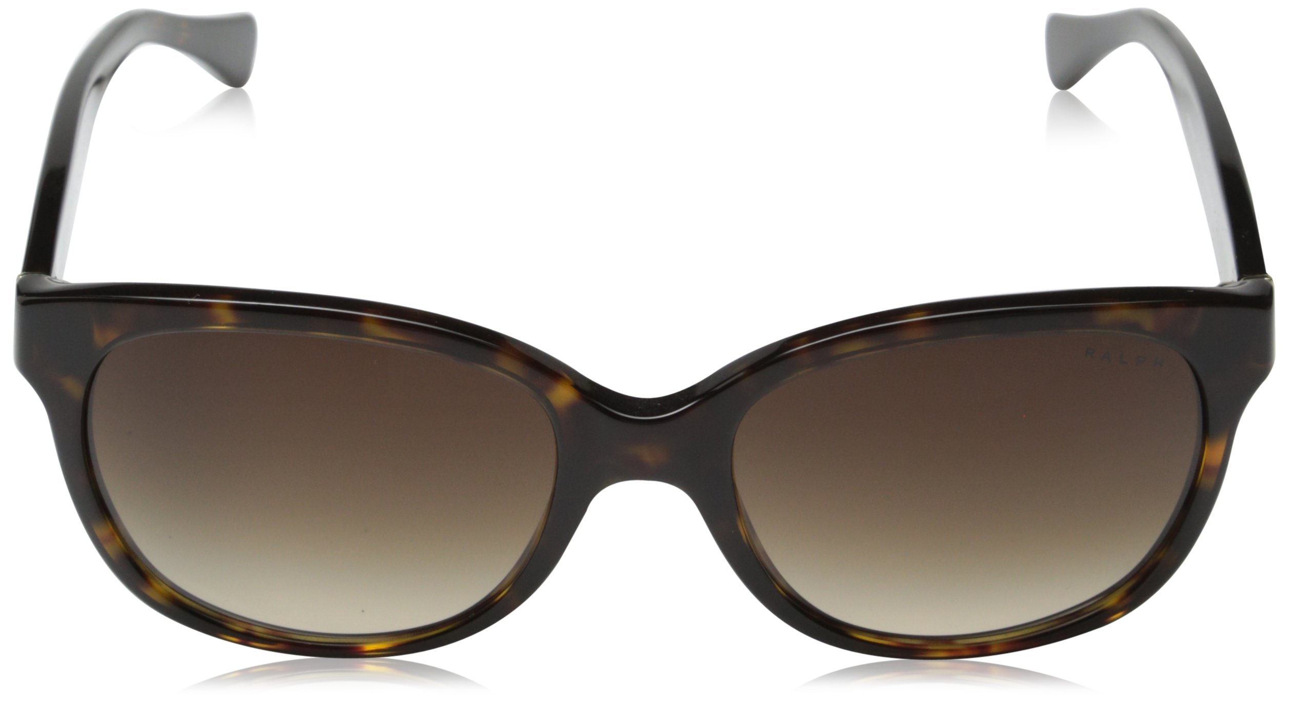 Ralph by Ralph Lauren Women's RA5191 Cat Eye Sunglasses, Shiny Dark Havana/Gradient Brown, 55 mm