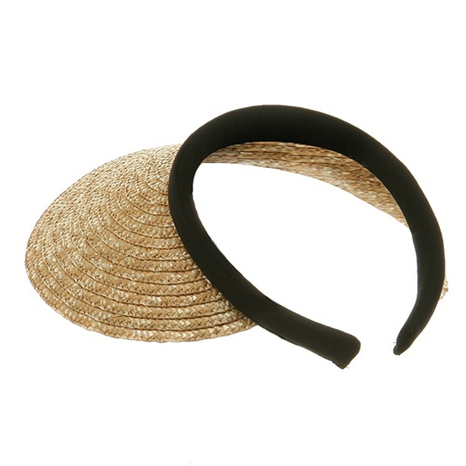 MG Ladies Sewn Braid Wheat Straw Clip-On Visor (Natural)