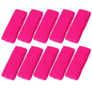 mallofusa ? 10 pcs cotton sports basketball headband / sweatband head sweat band/brace gift party outdoor activities (pink)